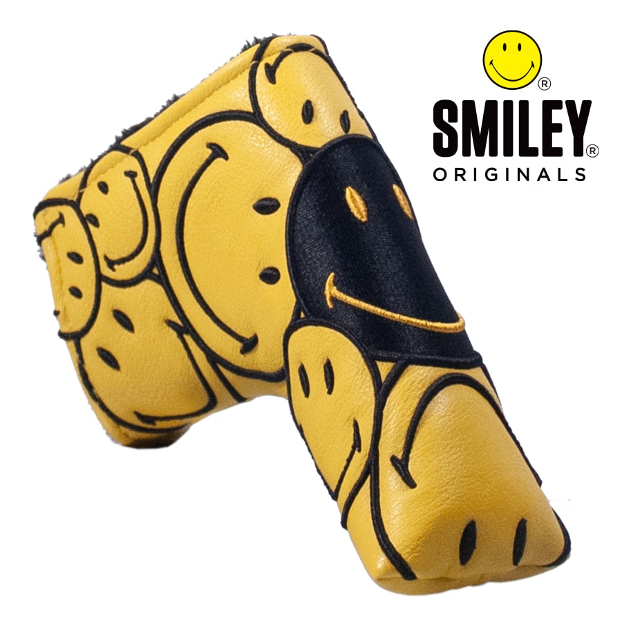 Smiley Golf Club Blade Putter Cover - Original Stacked Yellow/Black
