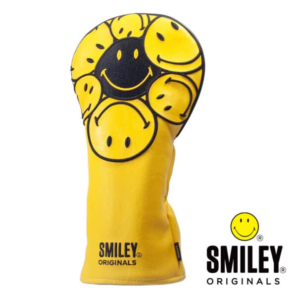 Smiley Golf Club Driver Cover - Stacked Yellow/Black